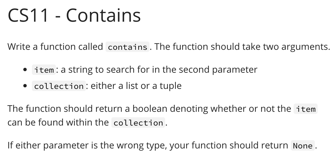 Solved Cs11 Contains Write A Function Called Contains 