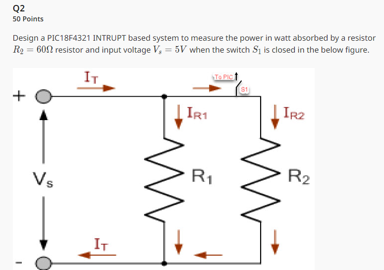 Q2 50 Points Design a PIC18F4321 INTRUPT based system | Chegg.com