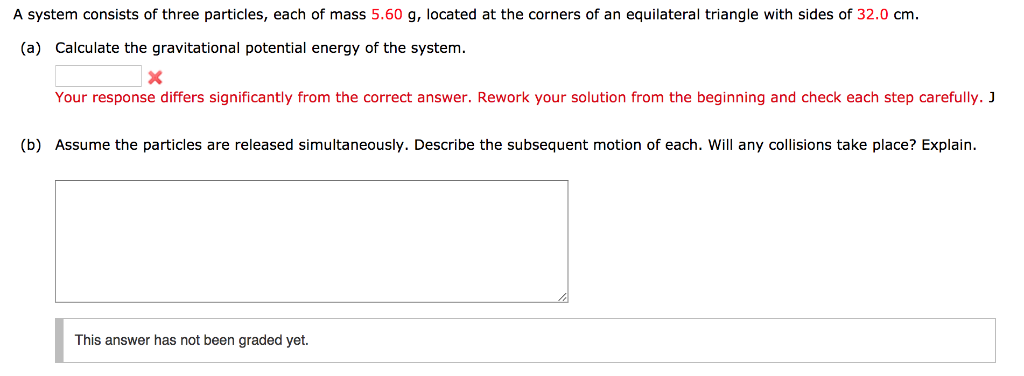 Solved A system consists of three particles, each of mass | Chegg.com