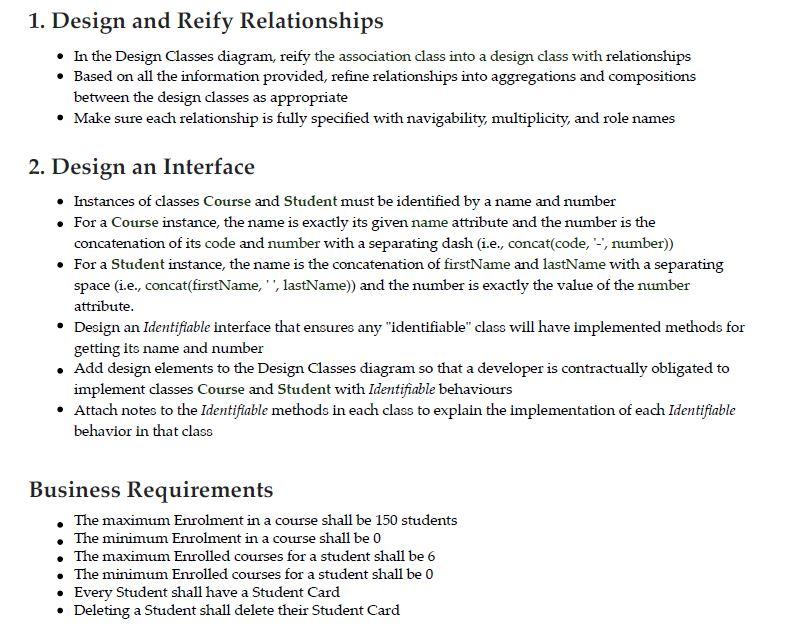 1. Design and Reify Relationships • In the Design | Chegg.com