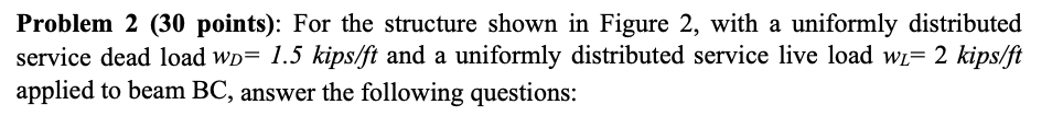 Solved Problem 2 (30 points): For the structure shown in | Chegg.com