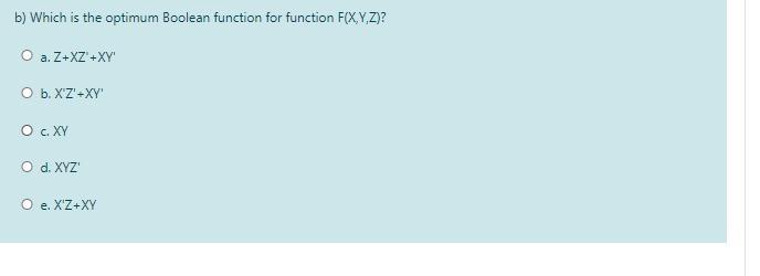 Solved a) Mark the minterms for function F(X,Y,Z) realized | Chegg.com