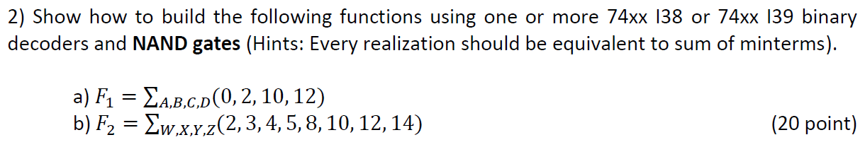 Solved 2 Show How To Build The Following Functions Using