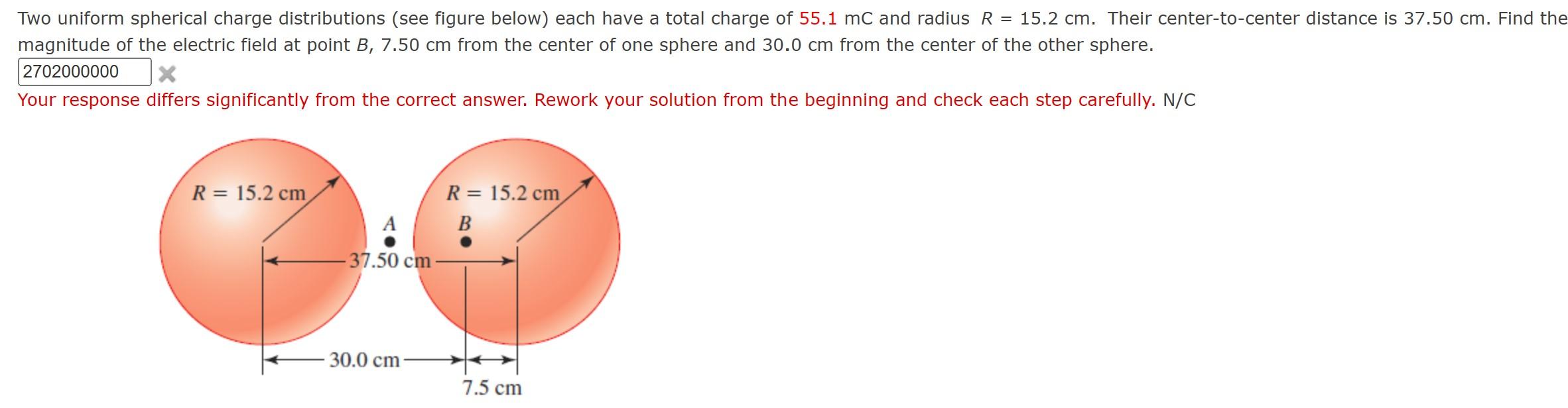 Solved Two uniform spherical charge distributions (see | Chegg.com