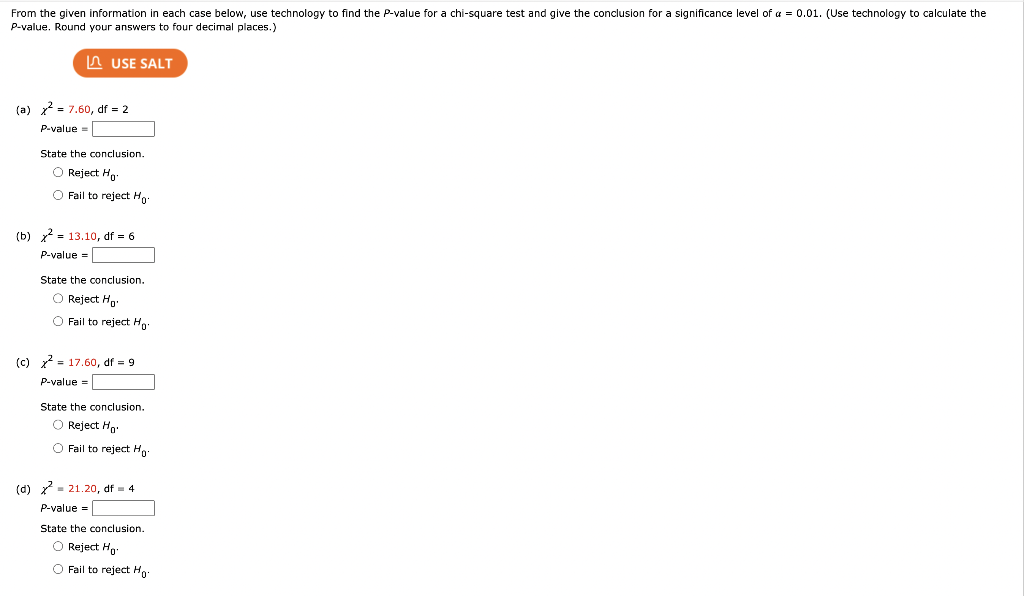 Solved From The Given Information In Each Case Below Use 