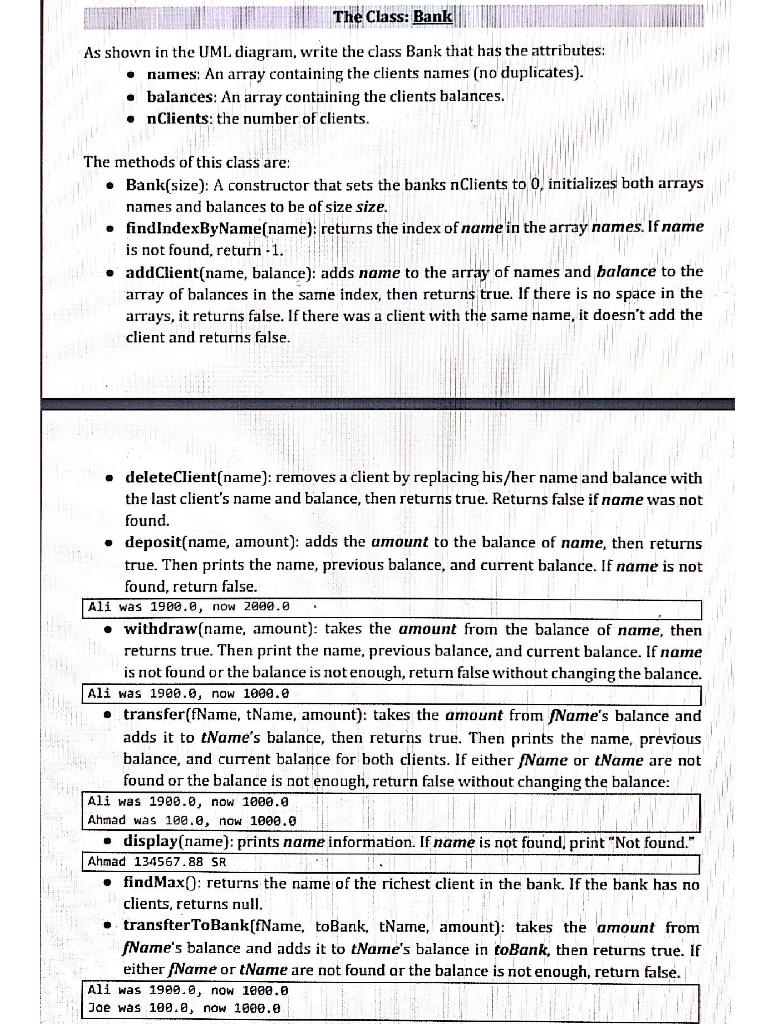 Solved write this java program Here are the UML diagram and | Chegg.com