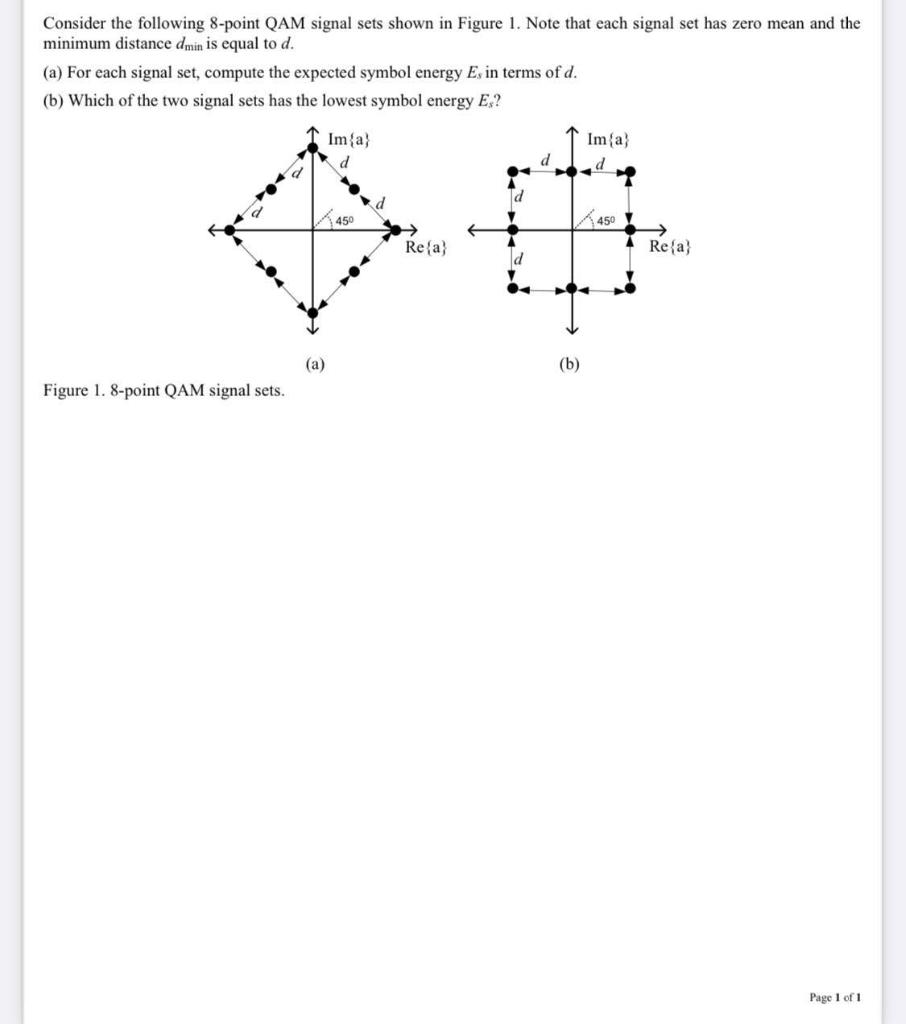 Solved Consider the following 8-point QAM signal sets shown | Chegg.com