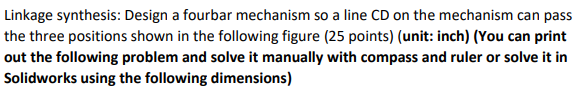 Solved Linkage synthesis: Design a fourbar mechanism so a | Chegg.com