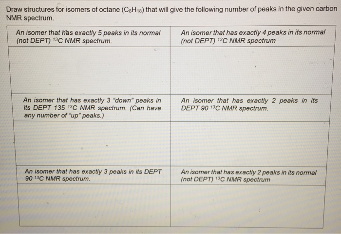 Solved Draw structures for isomers of octane (C_8H_18) that | Chegg.com