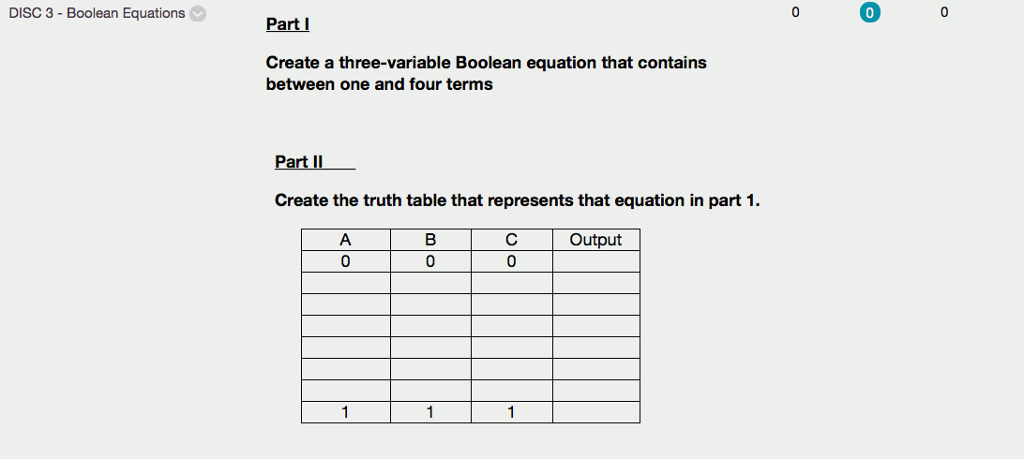 Solved Disc 3 Boolean Equations 0 Partl Create A