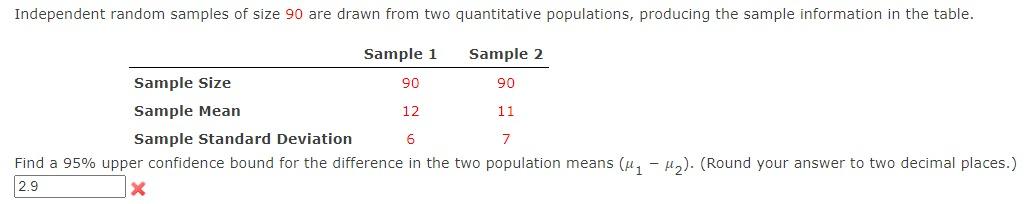 Solved Find a 95% upper confidence bound for the difference | Chegg.com