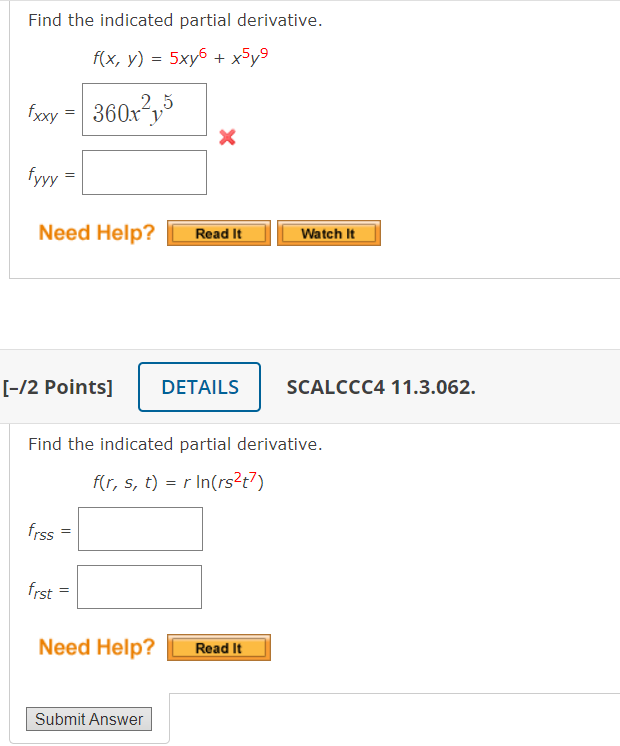 Solved Find the indicated partial derivative. | Chegg.com