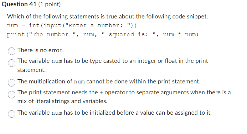 Solved Which of the following statements is true about the | Chegg.com