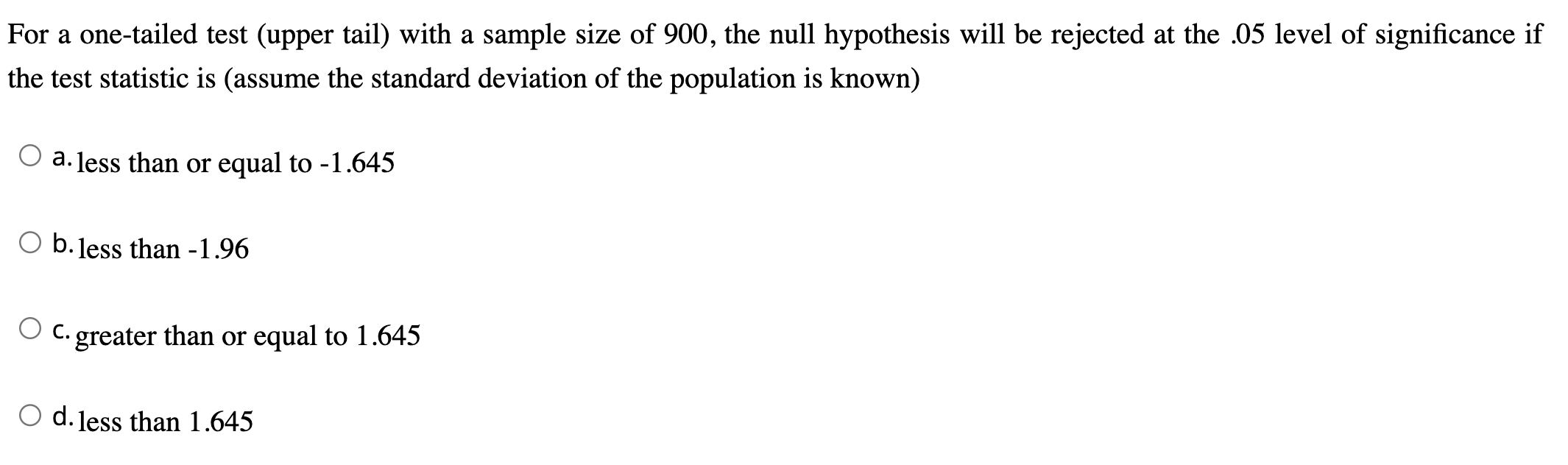 Solved For a one-tailed test (upper tail) with a sample size | Chegg.com