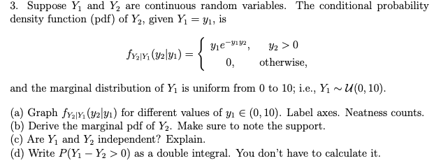 Solved 3. Suppose Y, and Y2 are continuous random variables. | Chegg.com