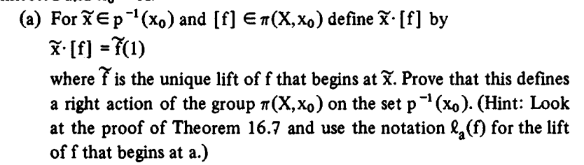 Solved (a) For xep-'(xo) and [f] EA(X,xo) define X[f] by x • | Chegg.com