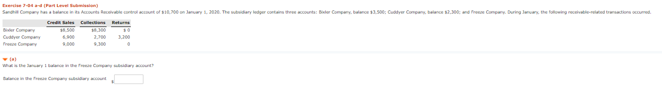 Solved Exercise 7-04 a-d (Part Level Submission) Sandhill | Chegg.com