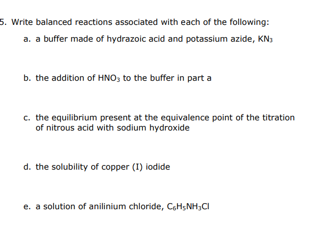 Solved Write balanced reactions associated with each of the | Chegg.com