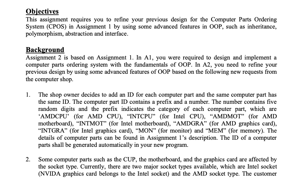 Solved Read the question Must use advanced object oriented | Chegg.com
