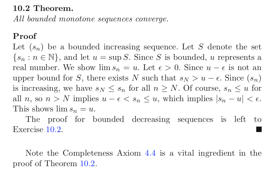 Solved 10.2 Prove Theorem 10.2 for bounded decreasing | Chegg.com
