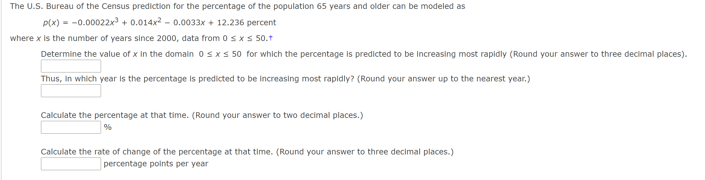 Solved The U.S. Bureau of the Census prediction for the | Chegg.com