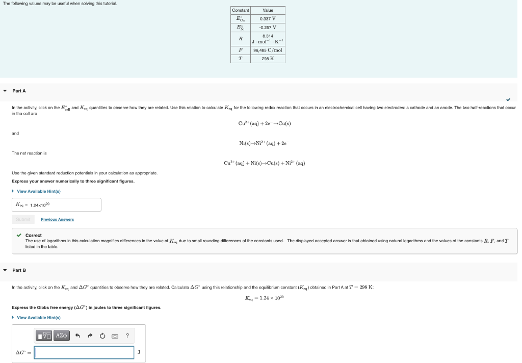 Solved The following values may be useful when solving this | Chegg.com
