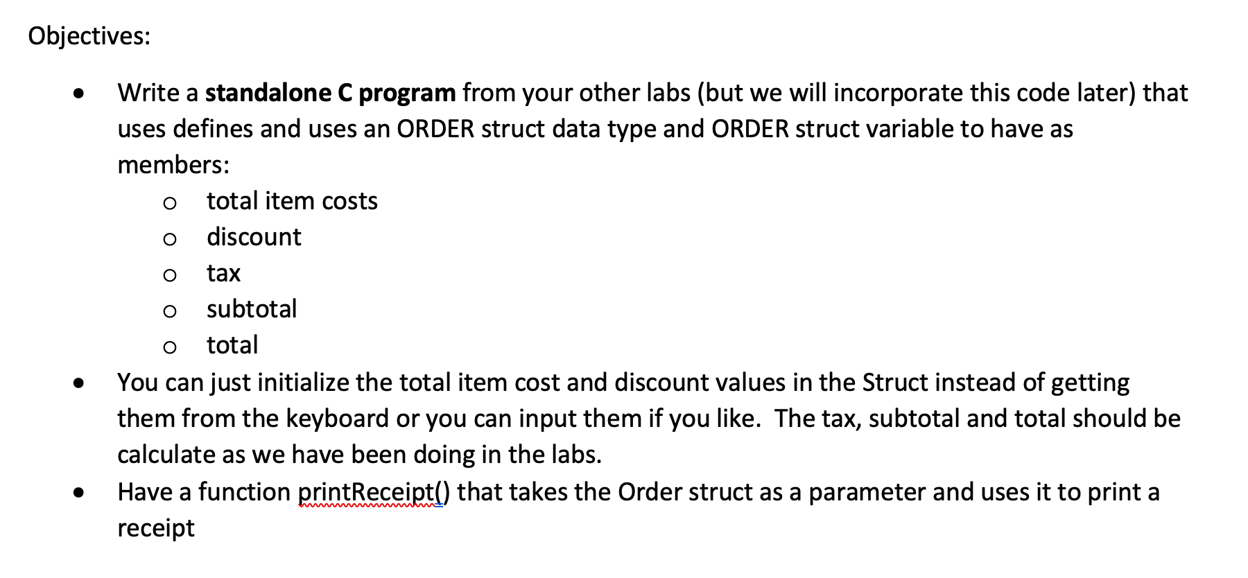 - Write a standalone C program from your other labs | Chegg.com
