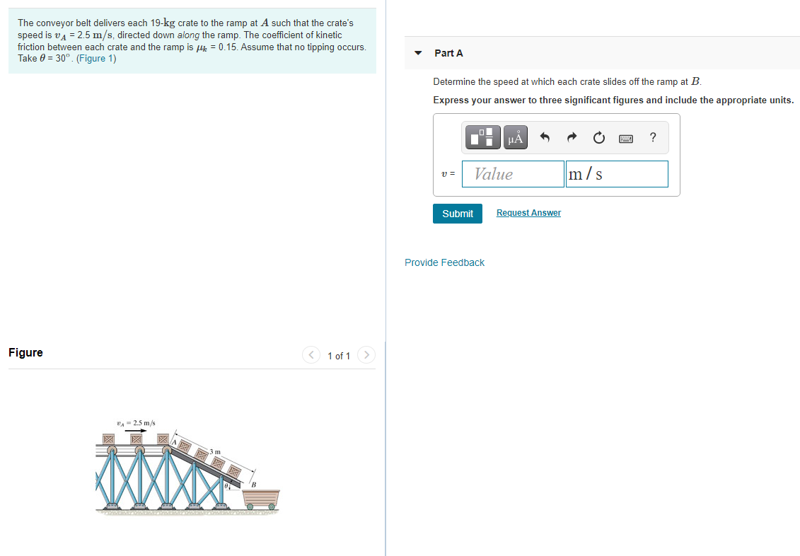 Solved The conveyor belt delivers each 19-kg crate to the | Chegg.com