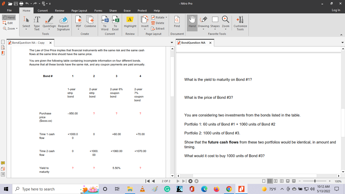 Solved - Nitro Pro х File Home Convert Review Page Layout | Chegg.com