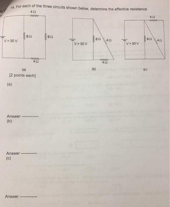 Solved For each of the three circuits shown below, determine | Chegg.com
