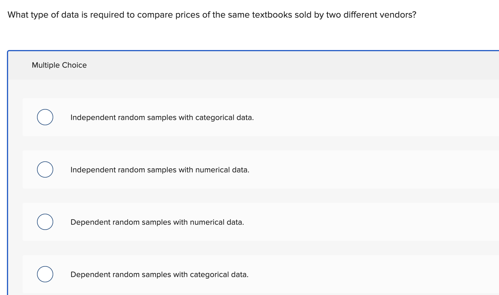 Solved What type of data is required to compare prices of | Chegg.com