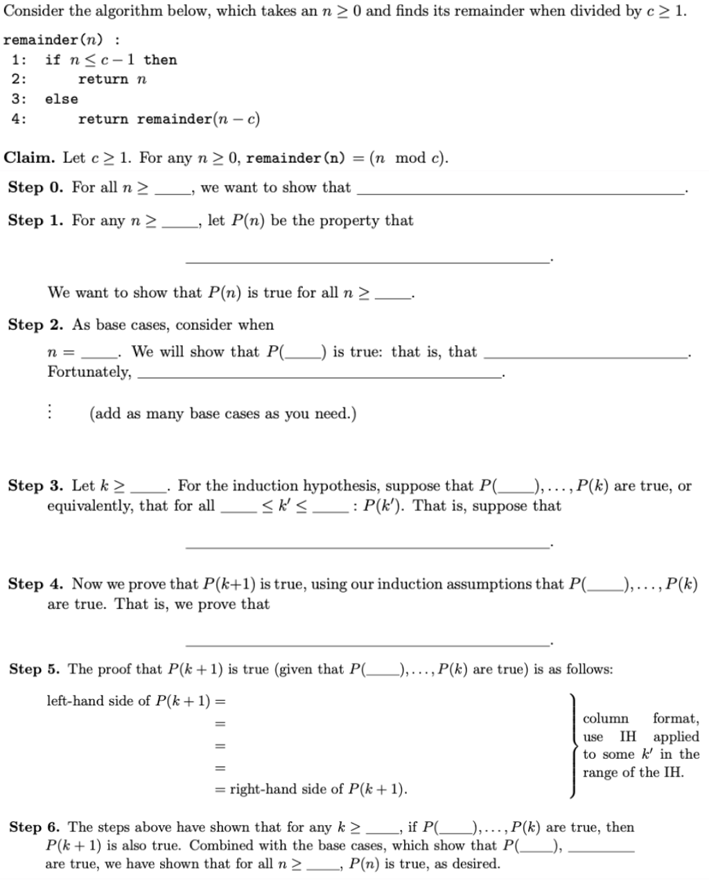 Solved Discrete mathematics. Fill in the missing from the | Chegg.com