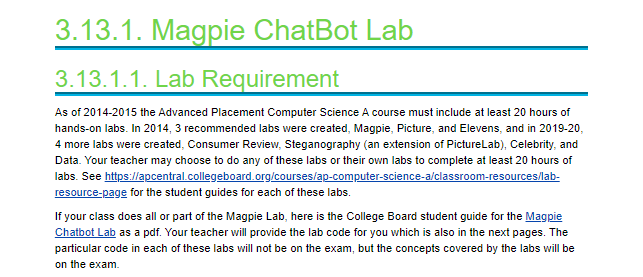 3.13.1. Magpie ChatBot Lab 3.13.1.1. Lab Requirement | Chegg.com