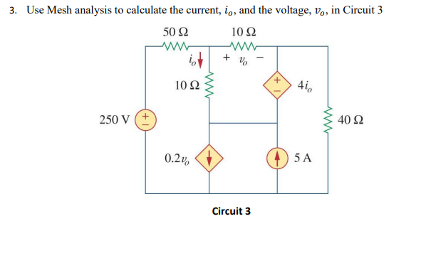 3. Use Mesh analysis to calculate the current, \\( | Chegg.com