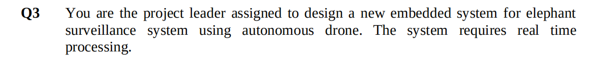 Solved Q3 You are the project leader assigned to design a | Chegg.com
