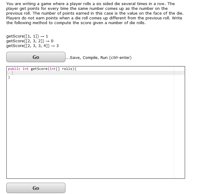 Solved You are writing a game where a player rolls a six | Chegg.com