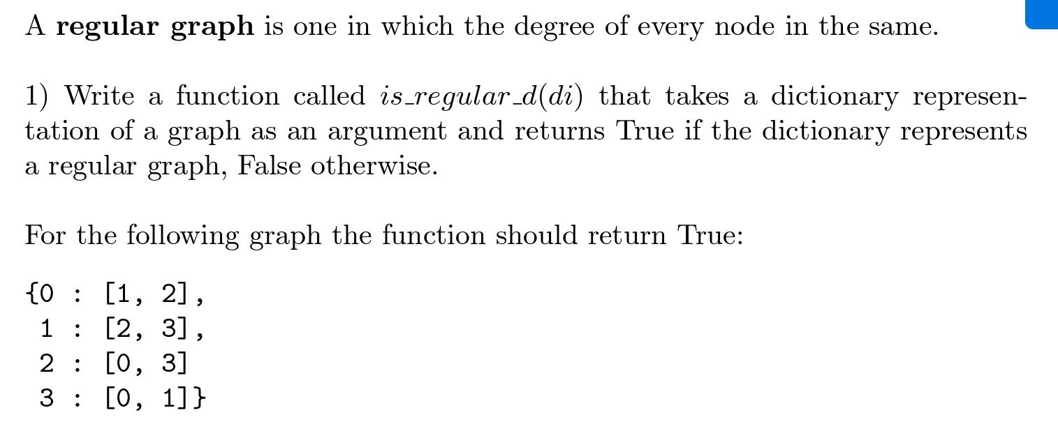 Solved A regular graph is one in which the degree of every | Chegg.com