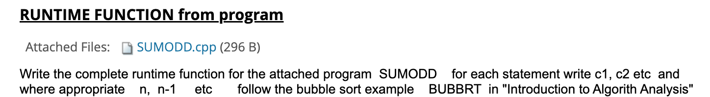 RUNTIME FUNCTION from program Write the complete | Chegg.com