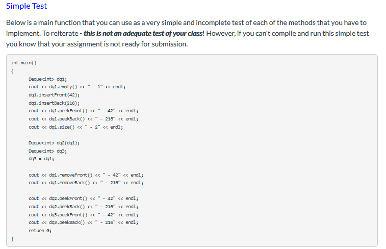 Solved Deques A deque (pronounced deck) is a double-ended | Chegg.com