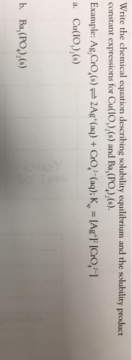 Solved Write the chemical equation describing solubility | Chegg.com