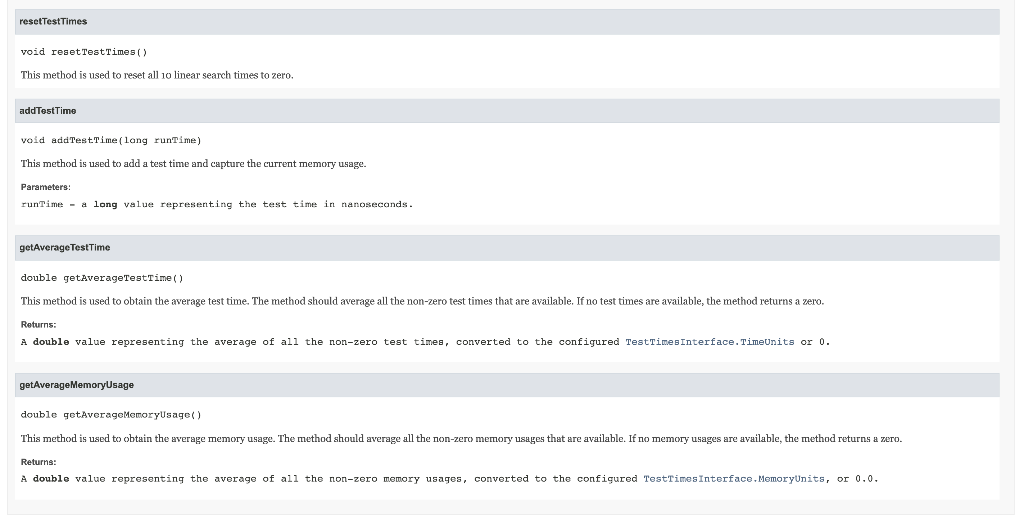 Solved Test Times Class You will be using the TestTimes.java | Chegg.com