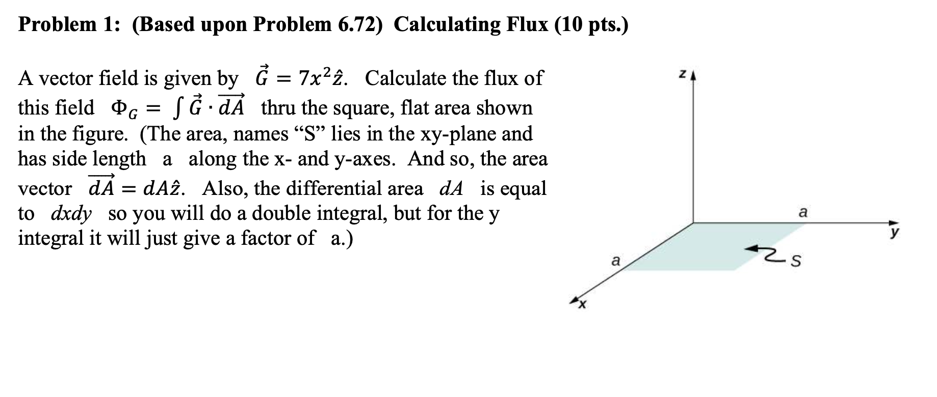 Solved A vector field is given by G=7x2z^. Calculate the | Chegg.com