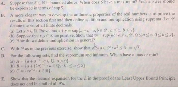 Solved Your should Suppose that S CR is bounded above. When | Chegg.com