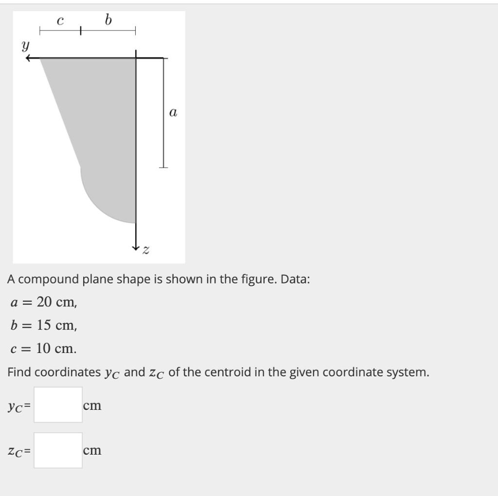 Solved b Y a Z a = A compound plane shape is shown in the | Chegg.com