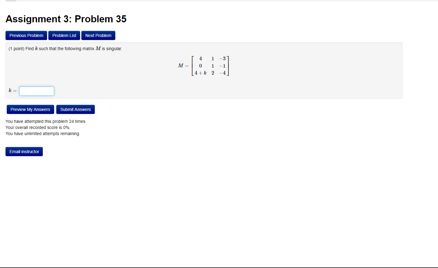 Solved Assignment 3: Problem 35 Previous Problem Problem | Chegg.com