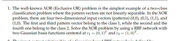 Solved The well-known XOR (Exclusive OR) problem is the | Chegg.com