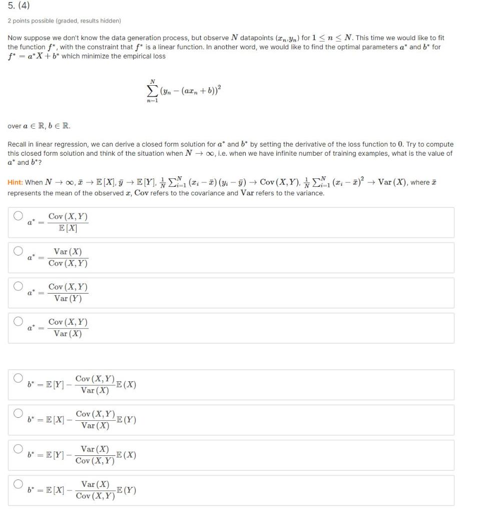 Solved 5. (4) 2 points possible (graded, results hidden) Now | Chegg.com