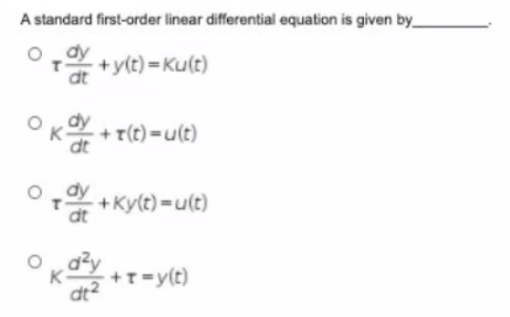 Solved A standard first-order linear differential equation | Chegg.com