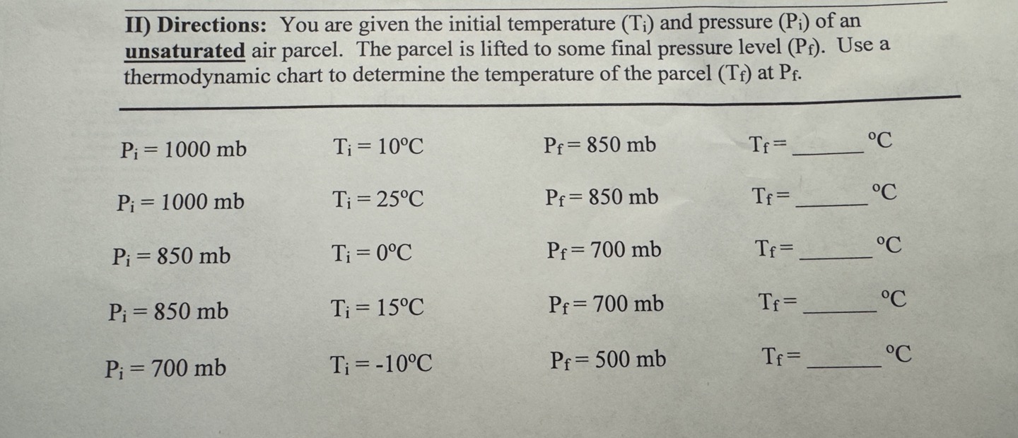 Solved II) ﻿Directions: You are given the initial | Chegg.com