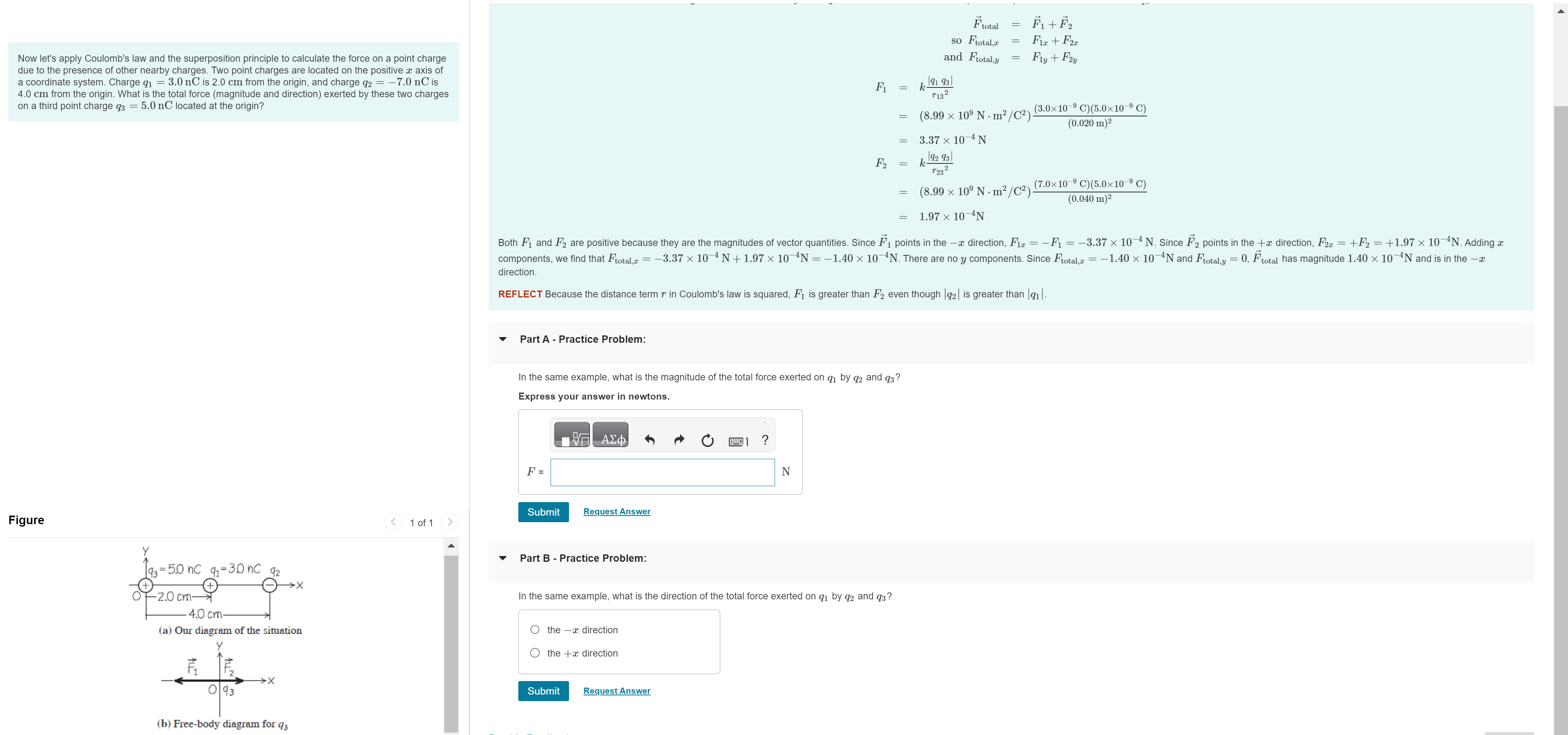 Solved Now let's apply Coulomb's law and the superposition | Chegg.com